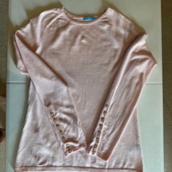 J. McLaughlin | Sweaters | Jmclaughlin Pale Pink Cotton Blend 8 Button ...